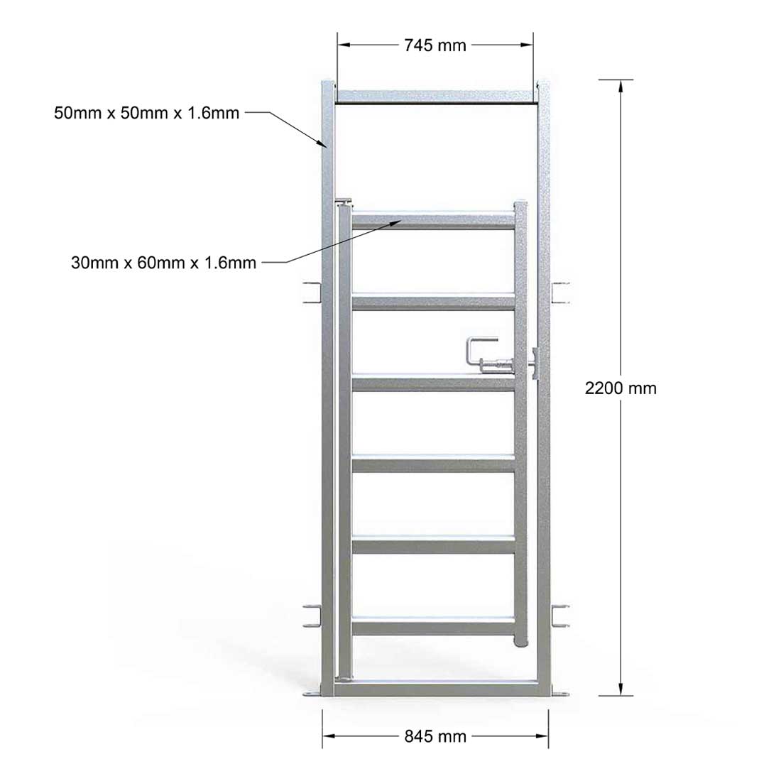 Cattle Man Gate With Spring Latch | Super Rack