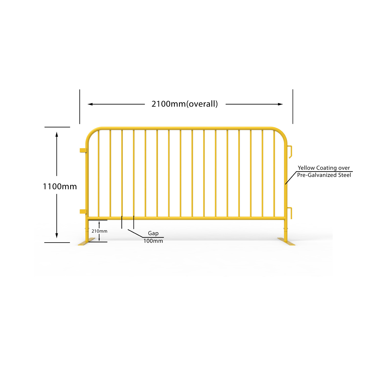 25m Yellow Crowd Control Barrier Set | Super Rack