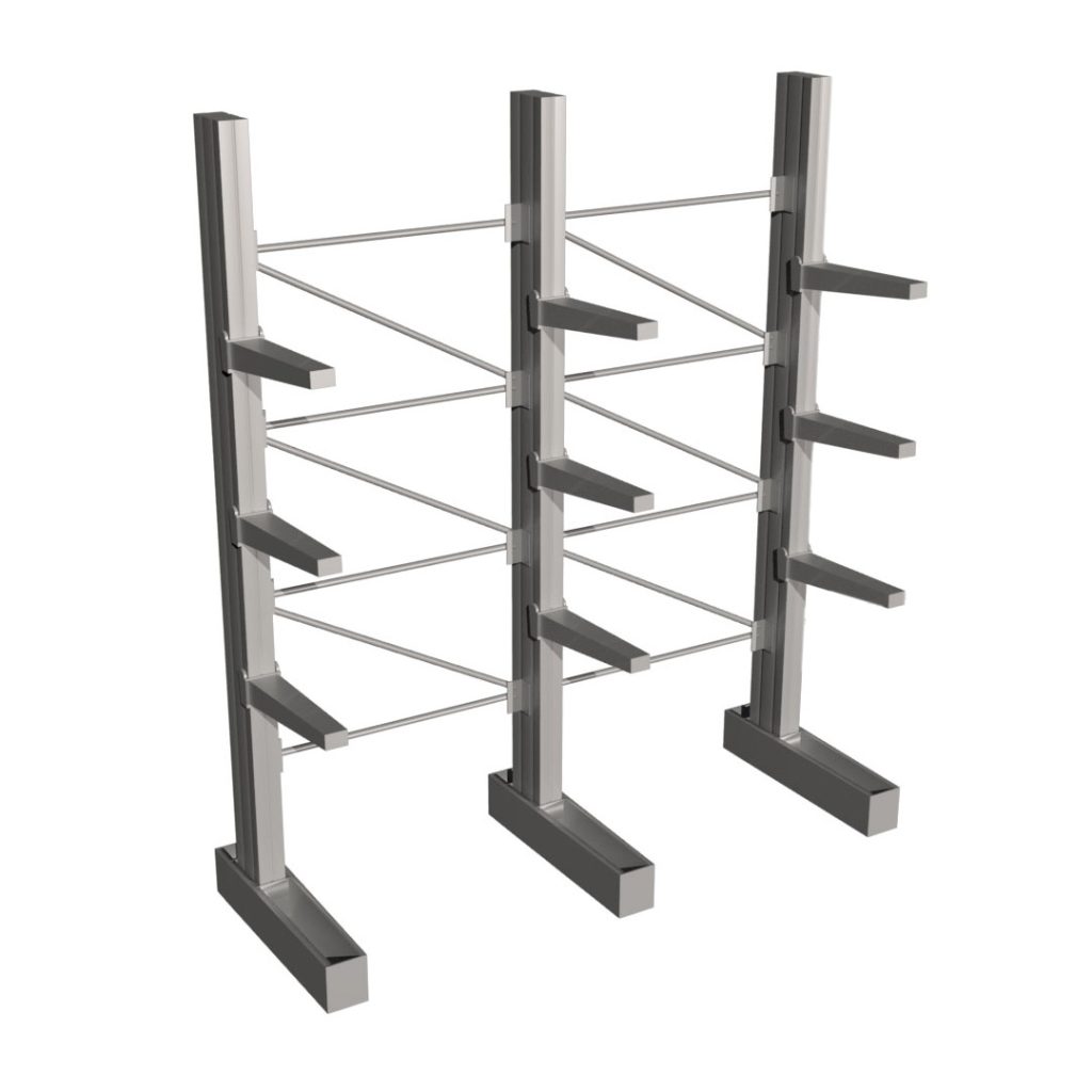 Galvanised Cantilever Racking | 4290mm H 2 Bays Single Side | Outdoor ...