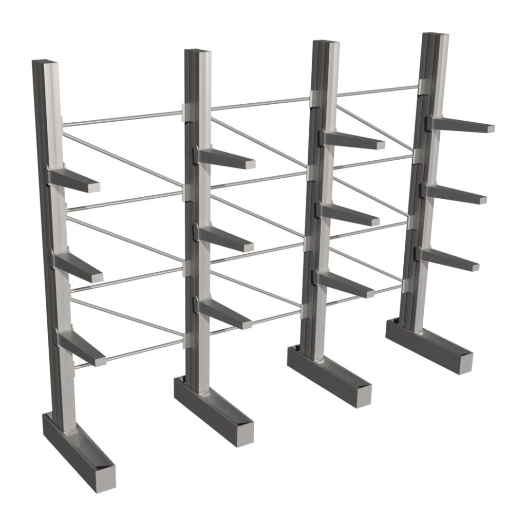 Galvanised Cantilever Racking | 4290mm H 3 Bays Single Side | Outdoor ...
