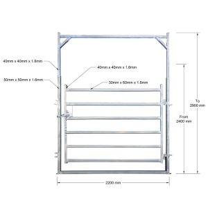 Adjustable Cattle Gate 2.4m - 2.9m | Super Rack