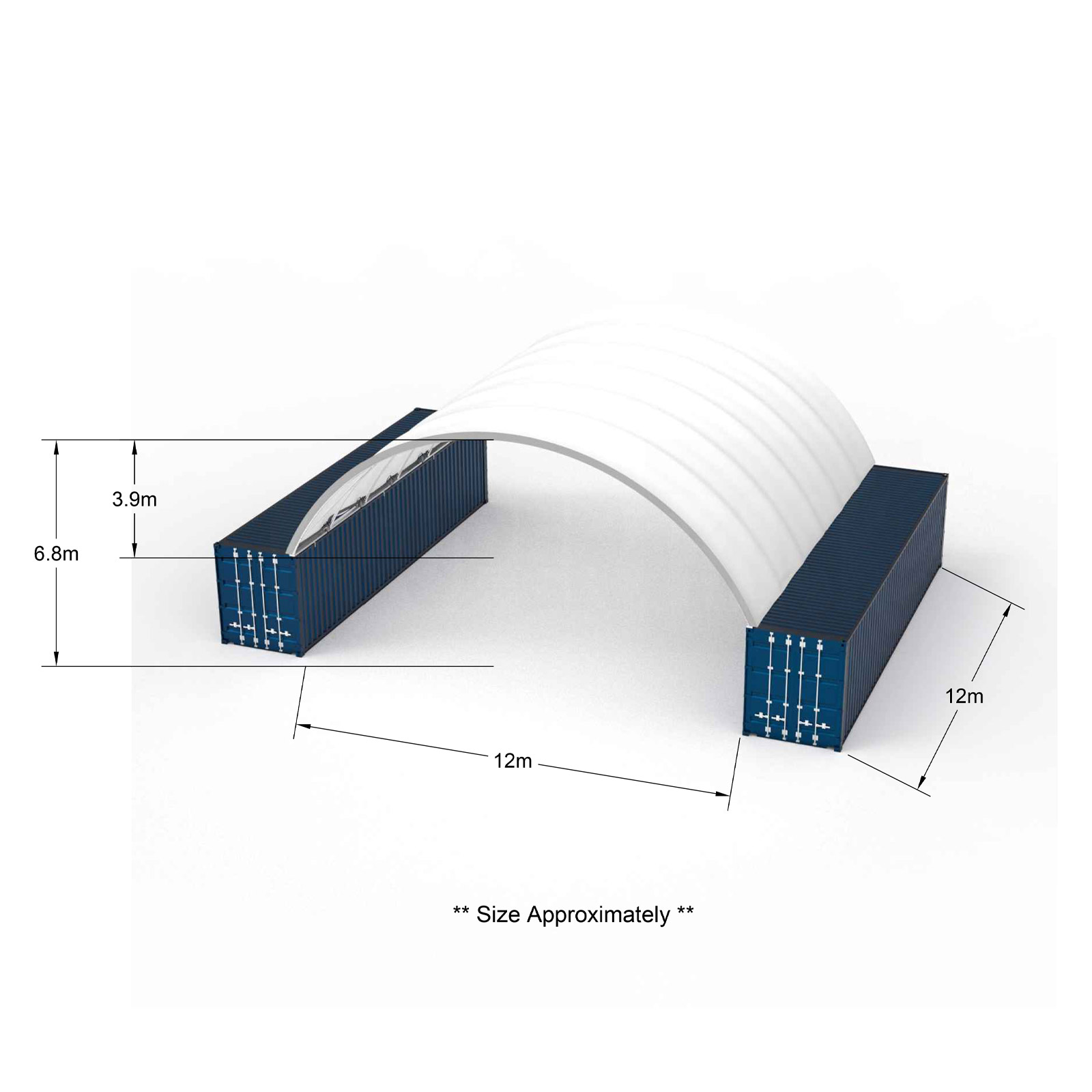 Container Dome Shelter Single Truss 12m X 12m | Super Rack