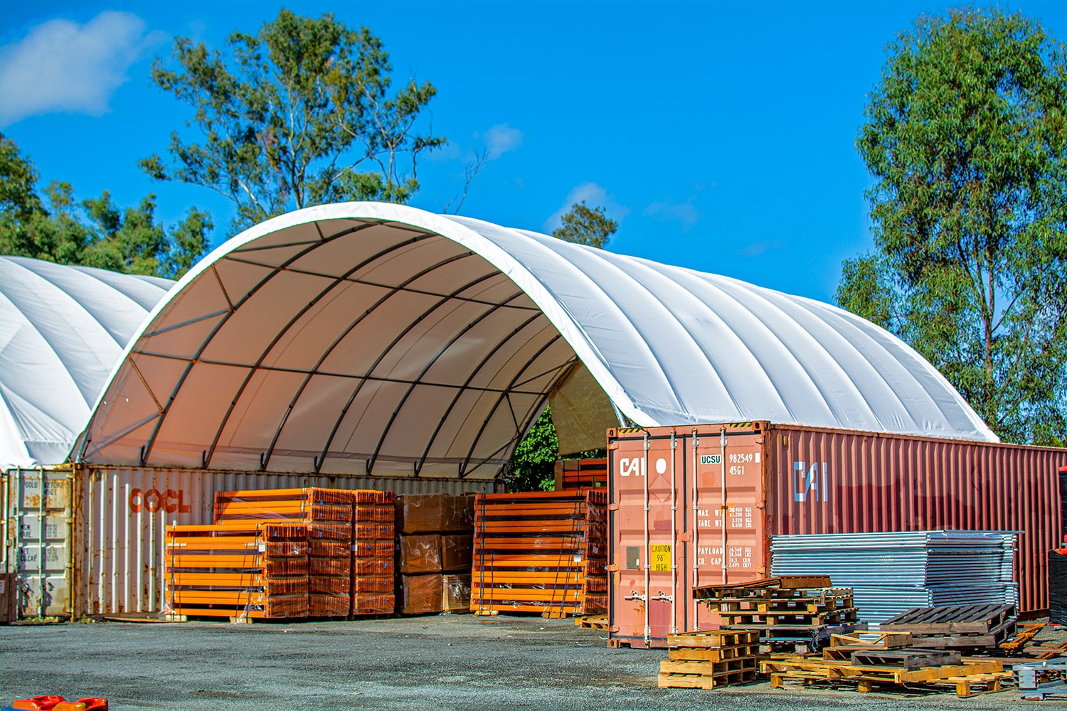 Container Dome Shelter Single Truss 12m x 12m | Super Rack