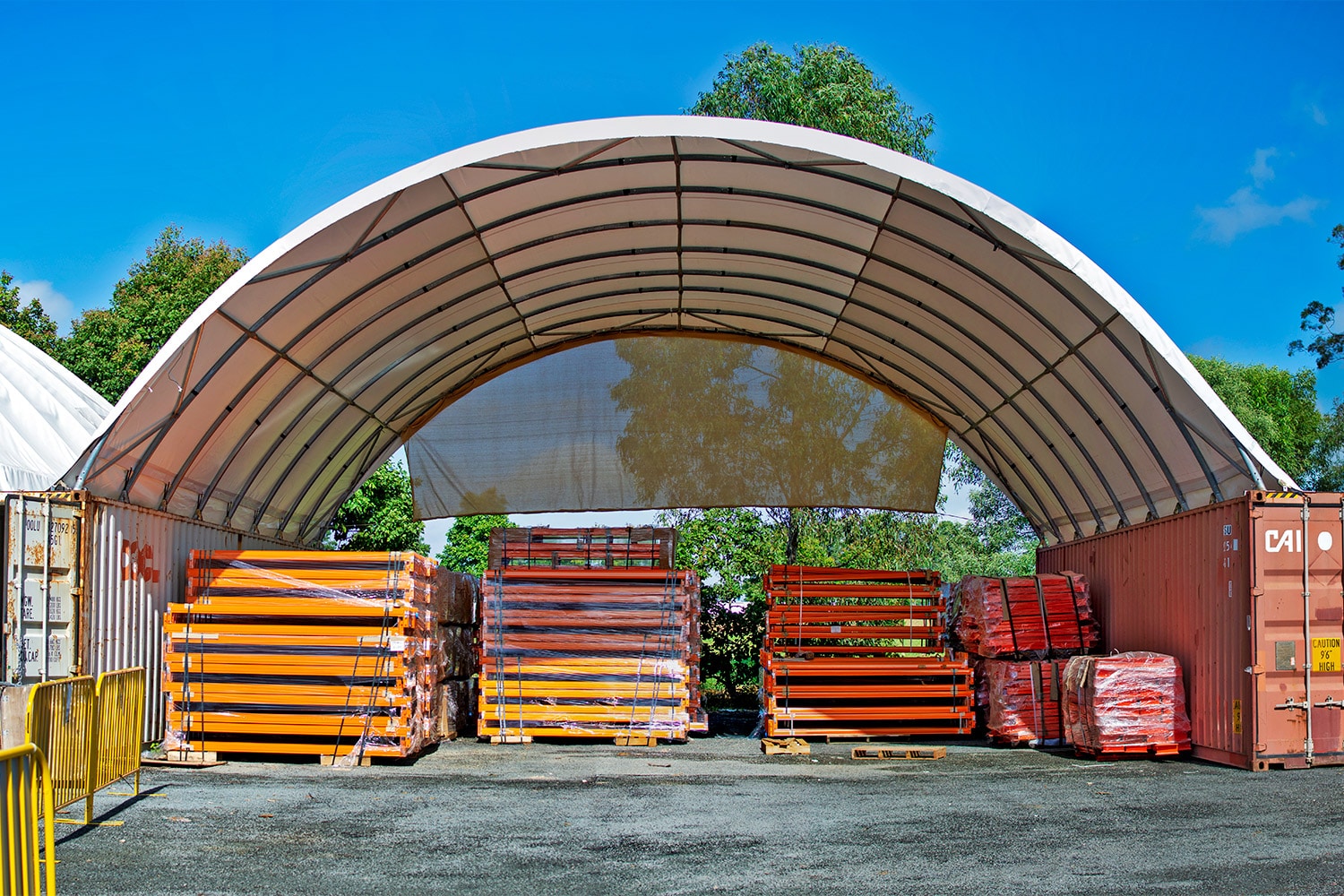 Container Dome Shelter Single Truss 12m x 12m | Super Rack