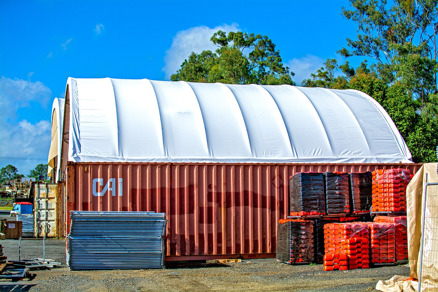 Container Dome Shelter Single Truss 12m x 12m | Super Rack
