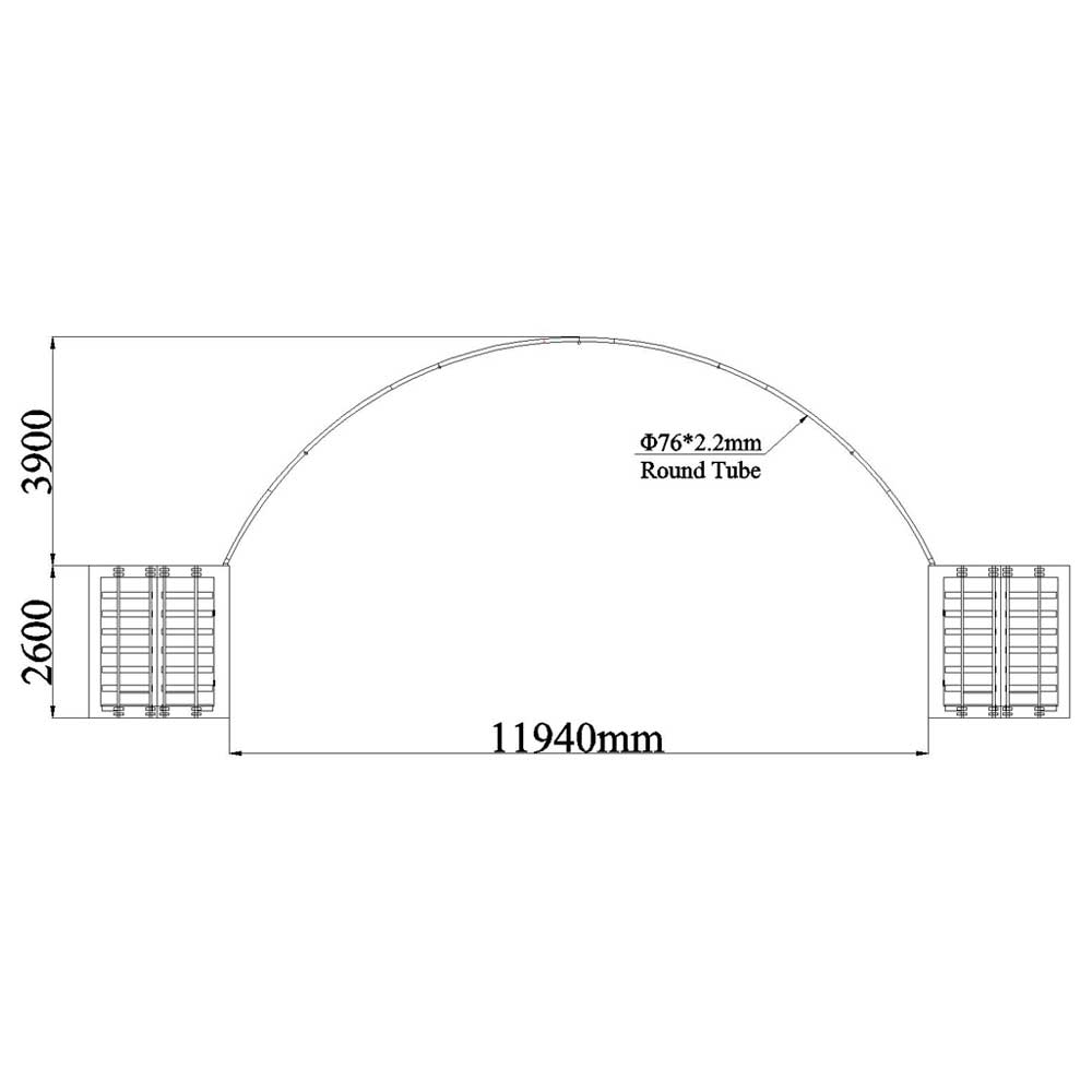 Container Dome Shelter Single Truss 12m x 12m | Super Rack