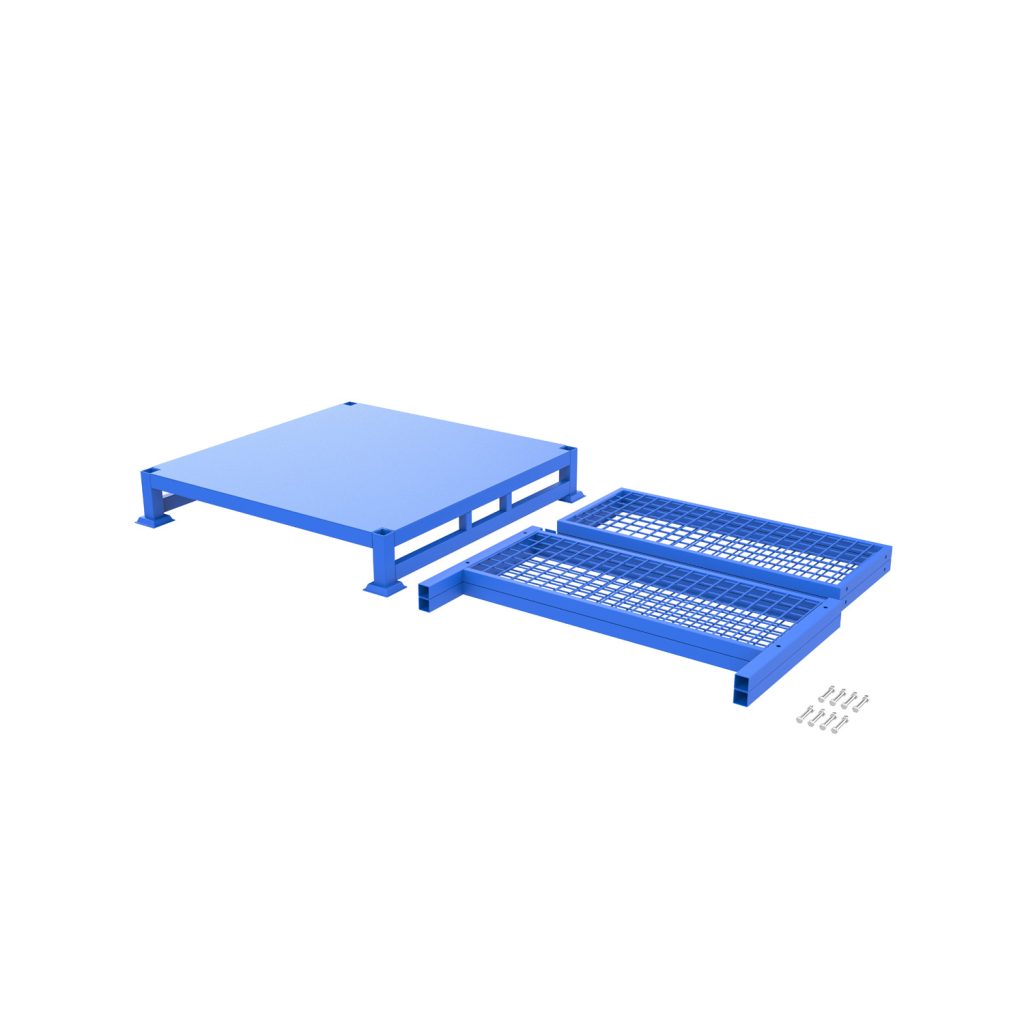 1m X 1m X 0.6m Blue Stack Up Pallet Cage | Super Rack