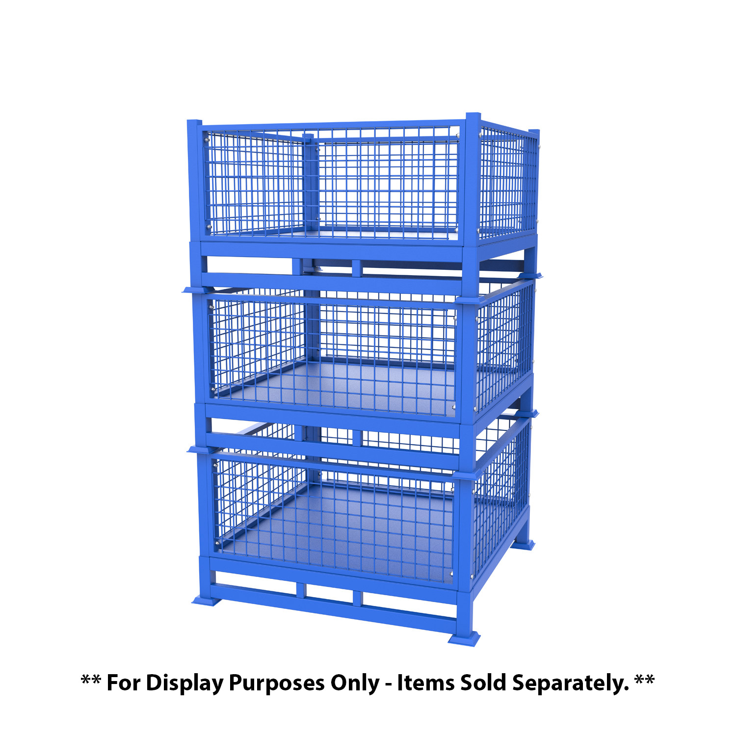 1m X 1m X 0.6m Blue Stack Up Pallet Cage | Super Rack