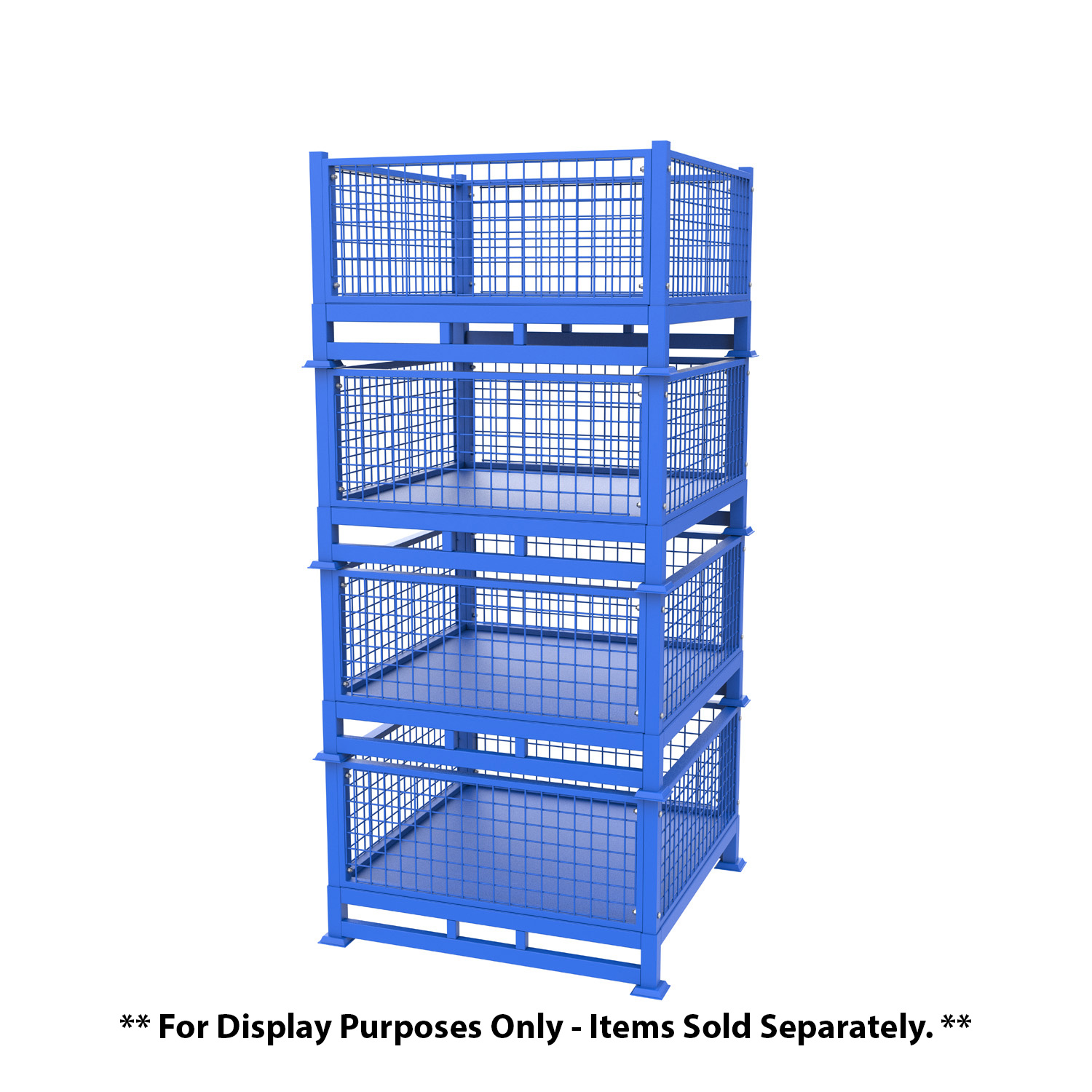 1m X 1m X 0.6m Blue Stack Up Pallet Cage | Super Rack