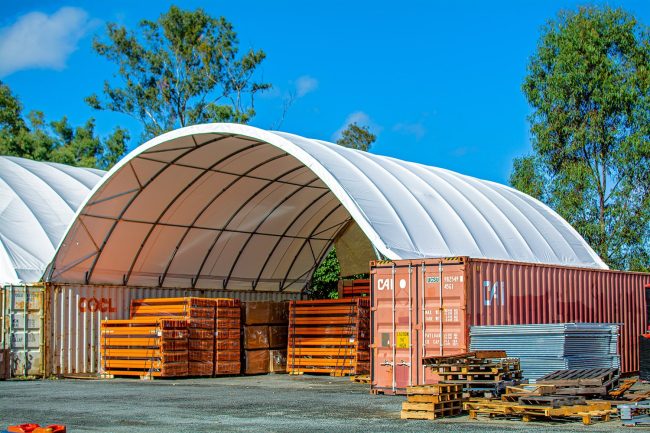 Container Dome Shelter Single Truss 10m x 12m | Super Rack