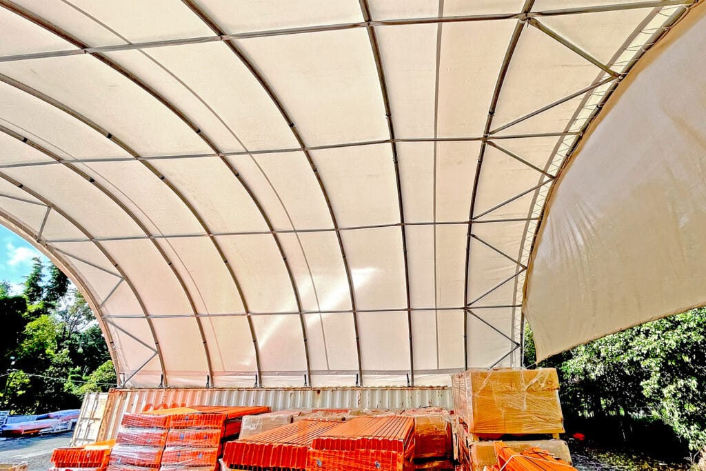 Container Dome Shelter Single Truss 12m x 12m | Super Rack