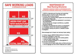Pallet Racking Loading Sign