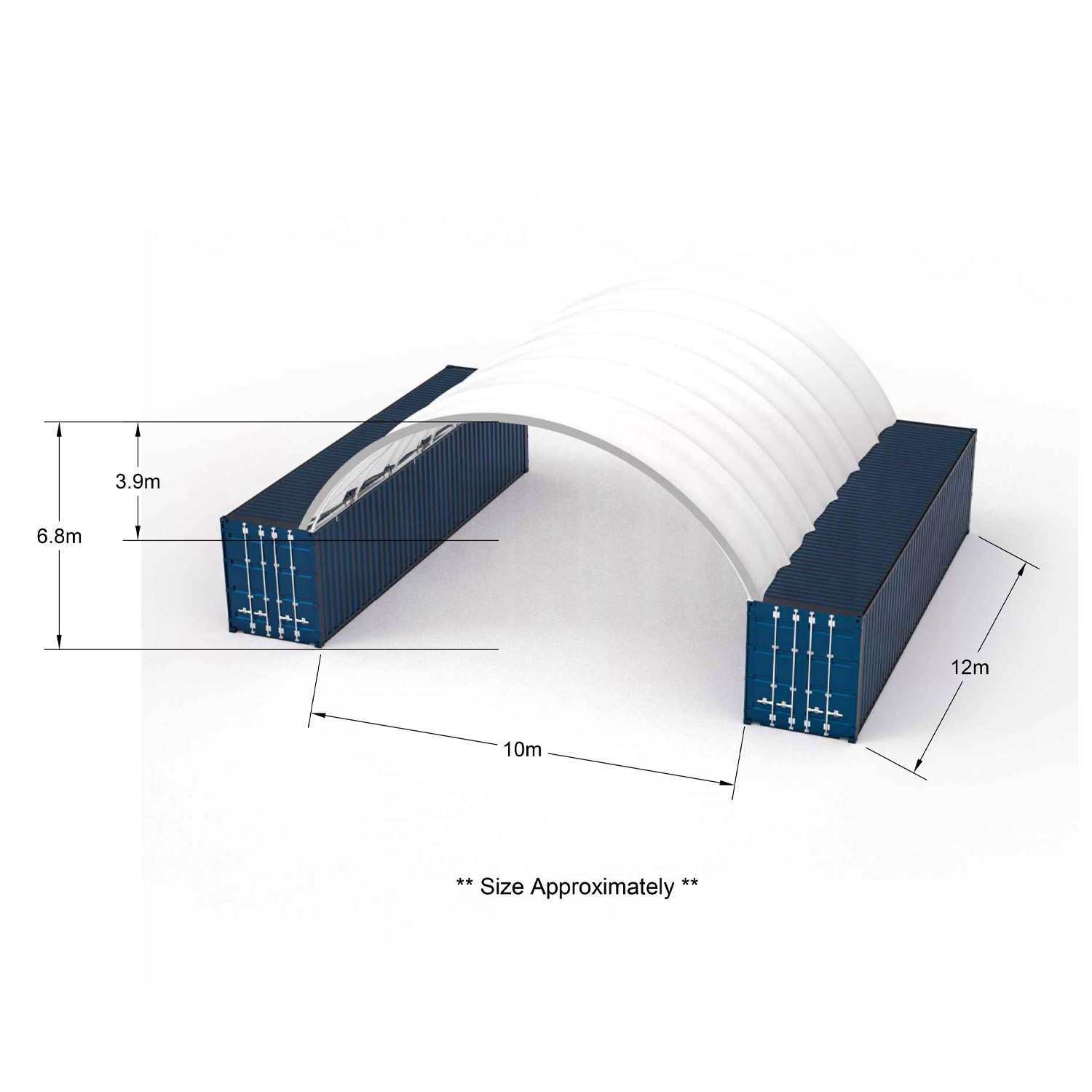 Container Dome Shelter Single Truss 10m X 12m | Super Rack