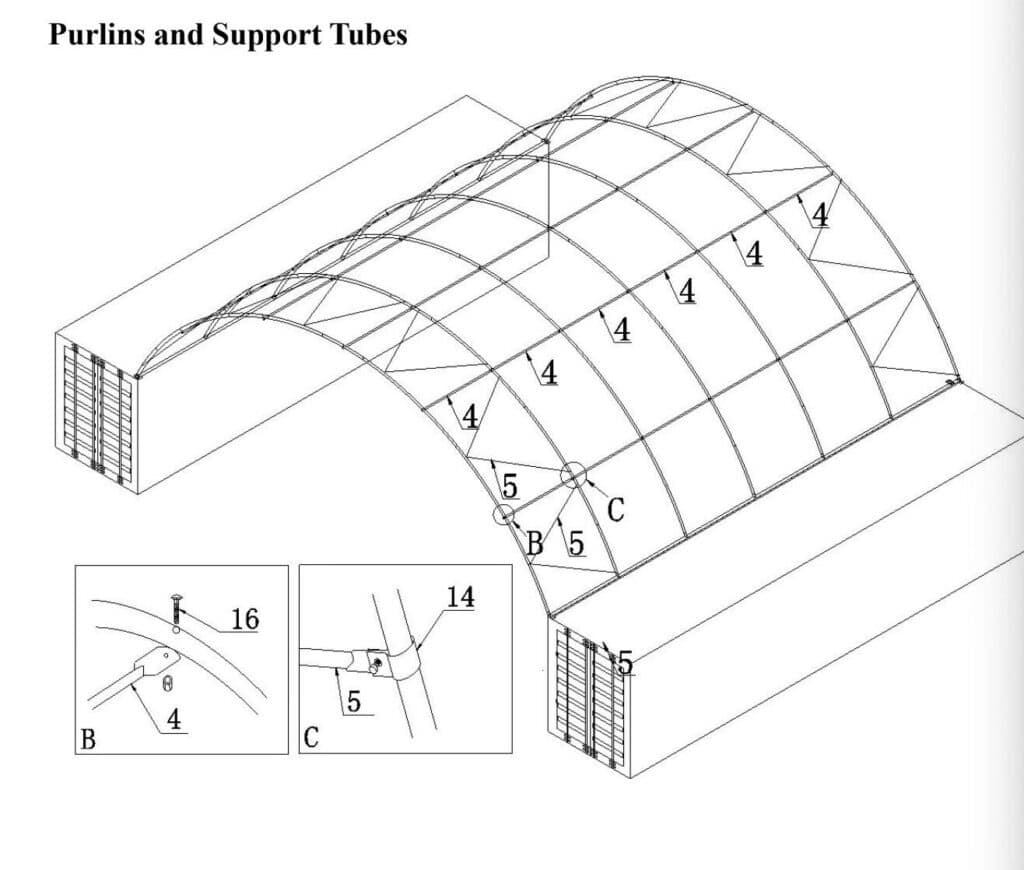 Container Dome Shelter Single Truss 12m x 12m | Super Rack
