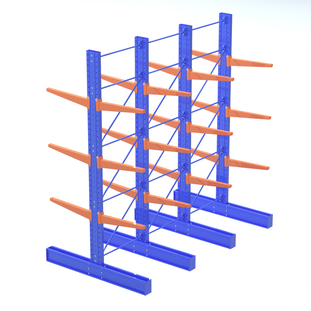 Heavy Duty Cantilever Racking | 4840mm Height 3 Bay Double Side ...