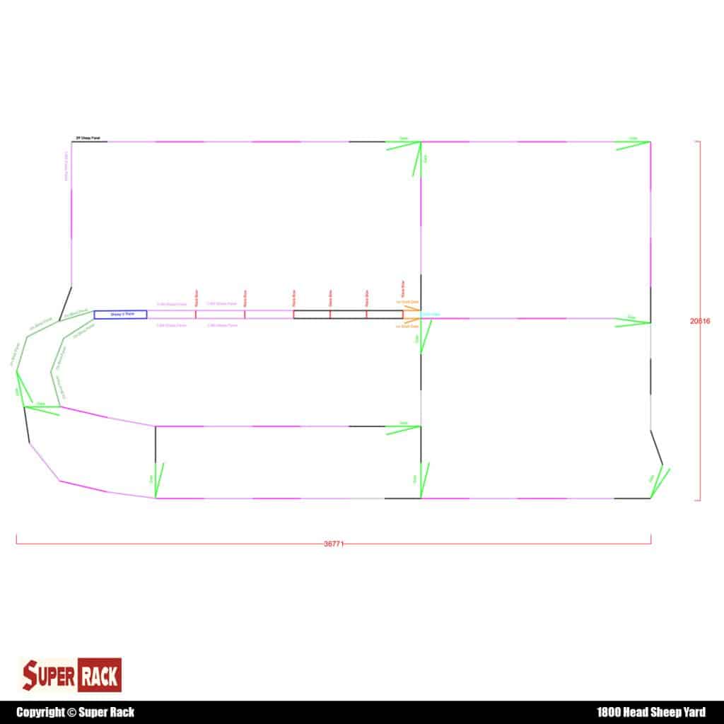 1800 Head Sheep Yard Design