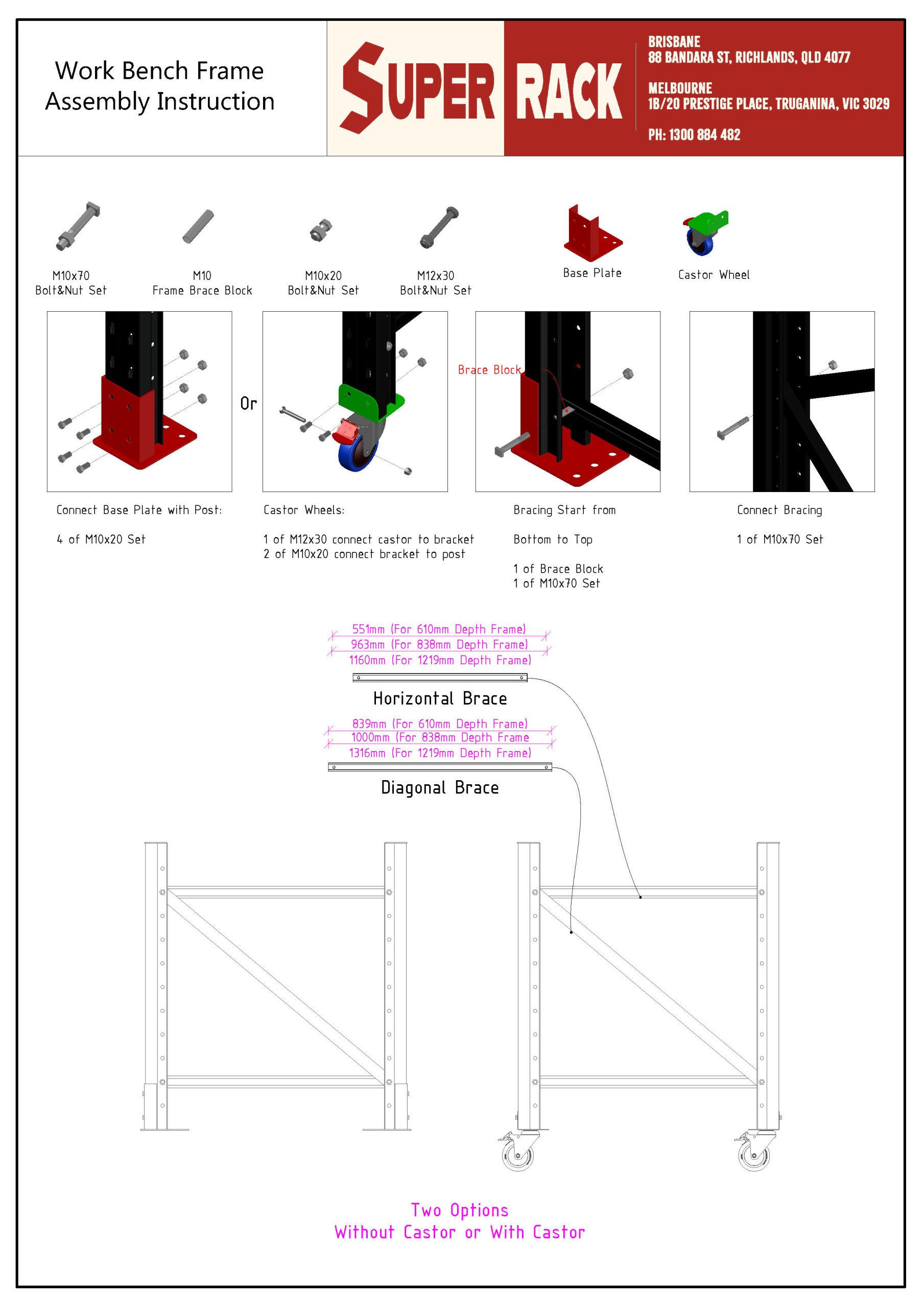 Pallet Racking Work Bench No Wheel 2591mm Long | Super Rack