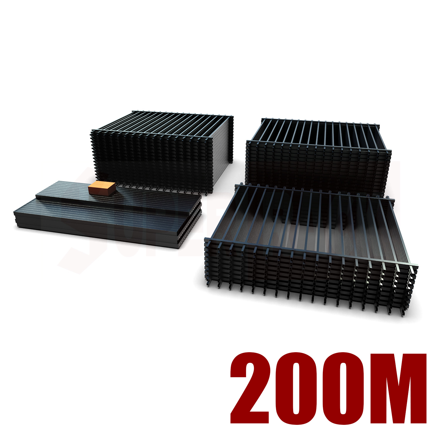 2.1M High Steel Spear Top Security Fencing 200m Combo | Super Rack